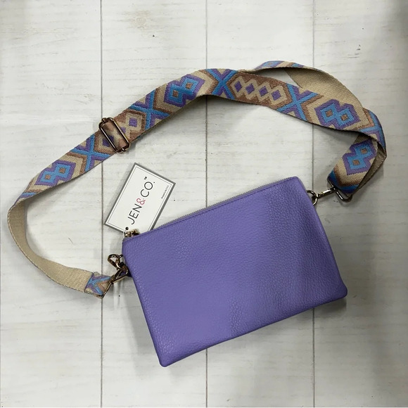 Jen & Co | Bags | Nwt Jen Co Crossbody Purse With Guitar Strap Purple ...